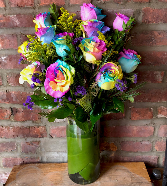 Dozen Rainbow Roses | Georgewood Florist