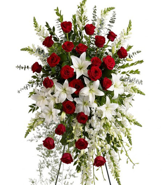 Lily & Rose Standing Spray | Georgewood Florist